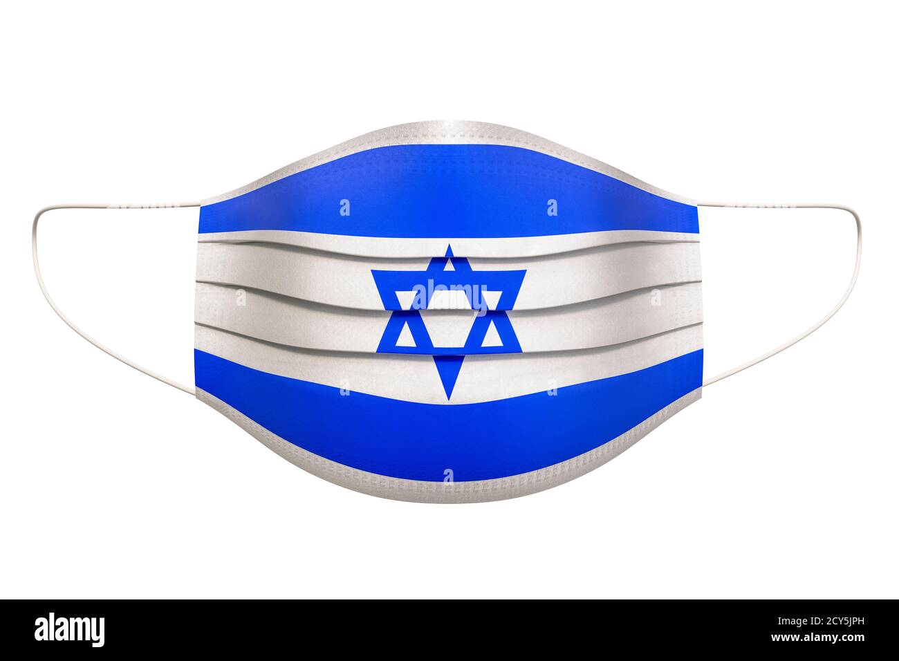 Medical Mask with Israeli flag. 3D rendering isolated on white ...