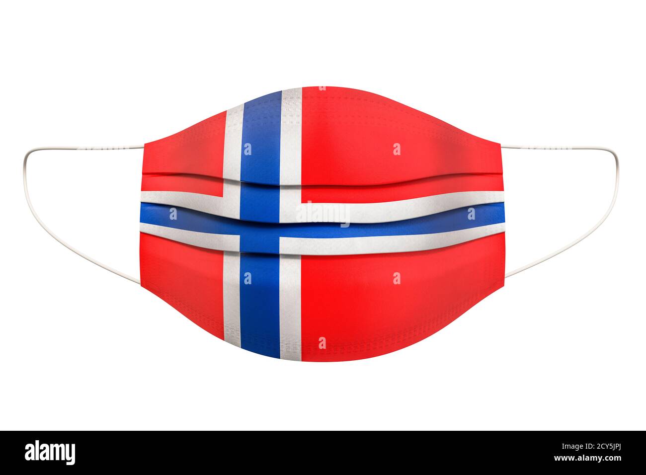 Medical Mask withNorwegian flag. 3D rendering isolated on white ...