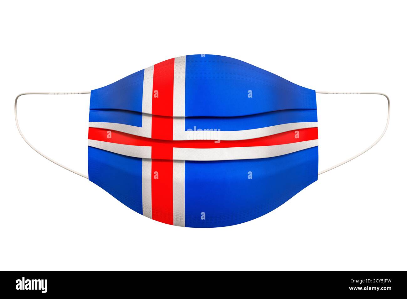 Medical Mask with Icelandic flag. 3D rendering isolated on white ...