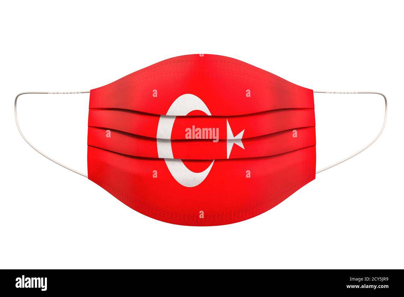 Medical Mask with Turkish flag. 3D rendering isolated on white ...