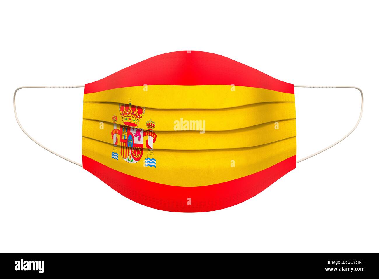 Medical Mask with Spanish flag. 3D rendering isolated on white ...