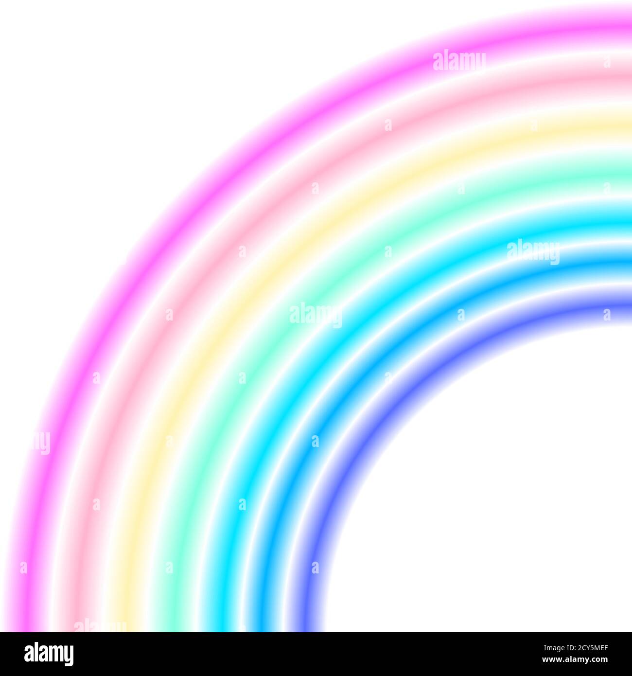 Rainbow half arc shape, quarter circle, pastel neon spectrum colors ...