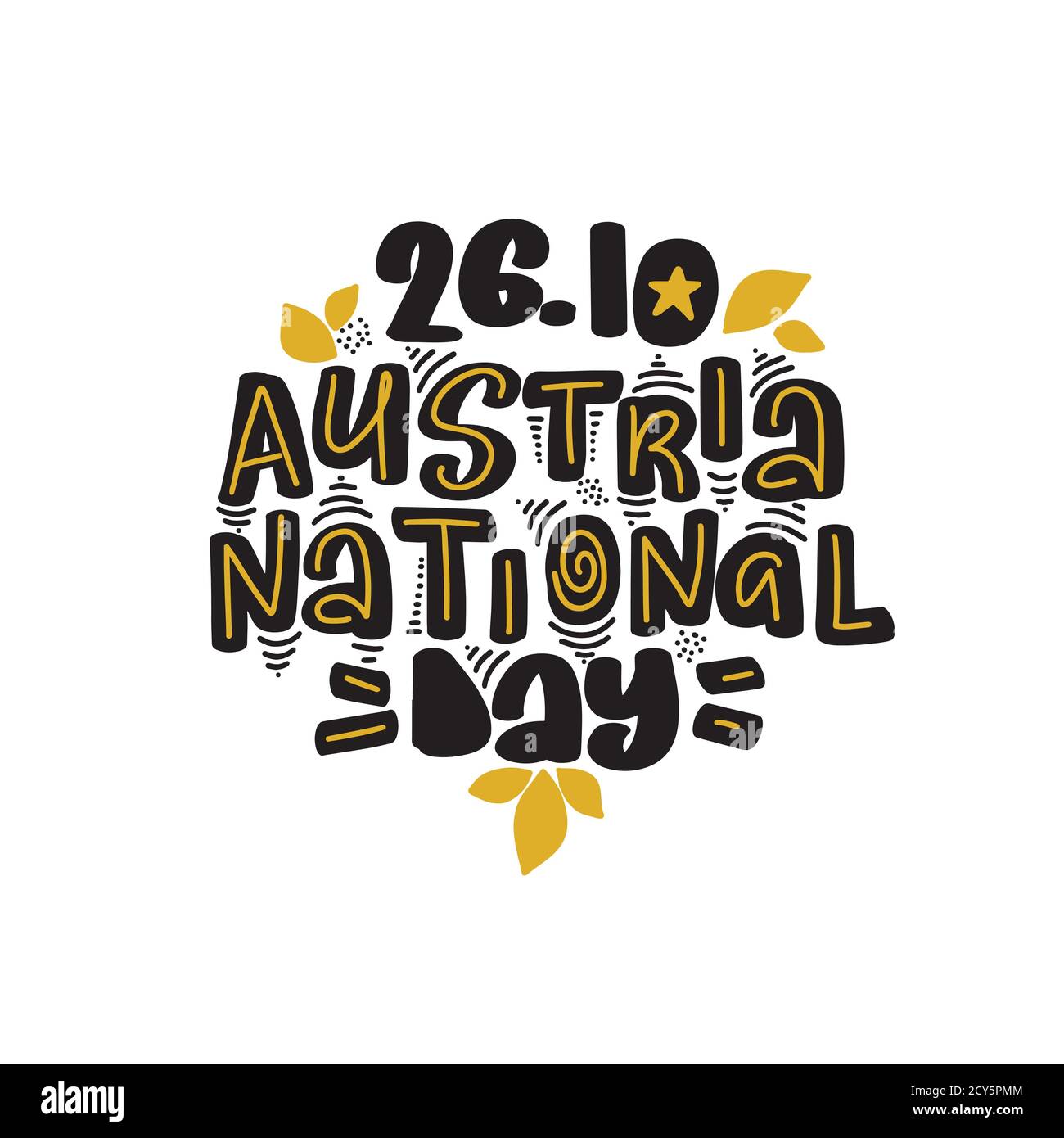 Austria National Day October 26 greeting card. lettering Stock Vector ...