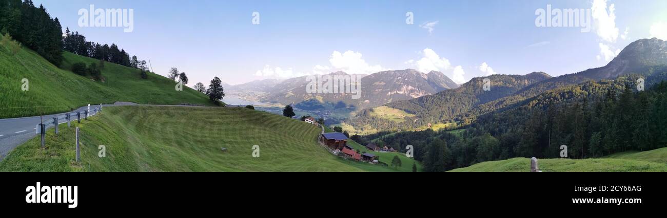 View on the Alps in Sarnen in Switzerland Stock Photo - Alamy