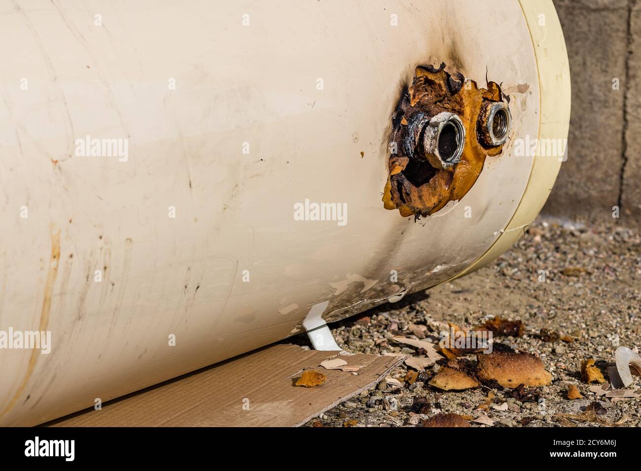 replacement of damaged boiler with a new one Stock Photo - Alamy