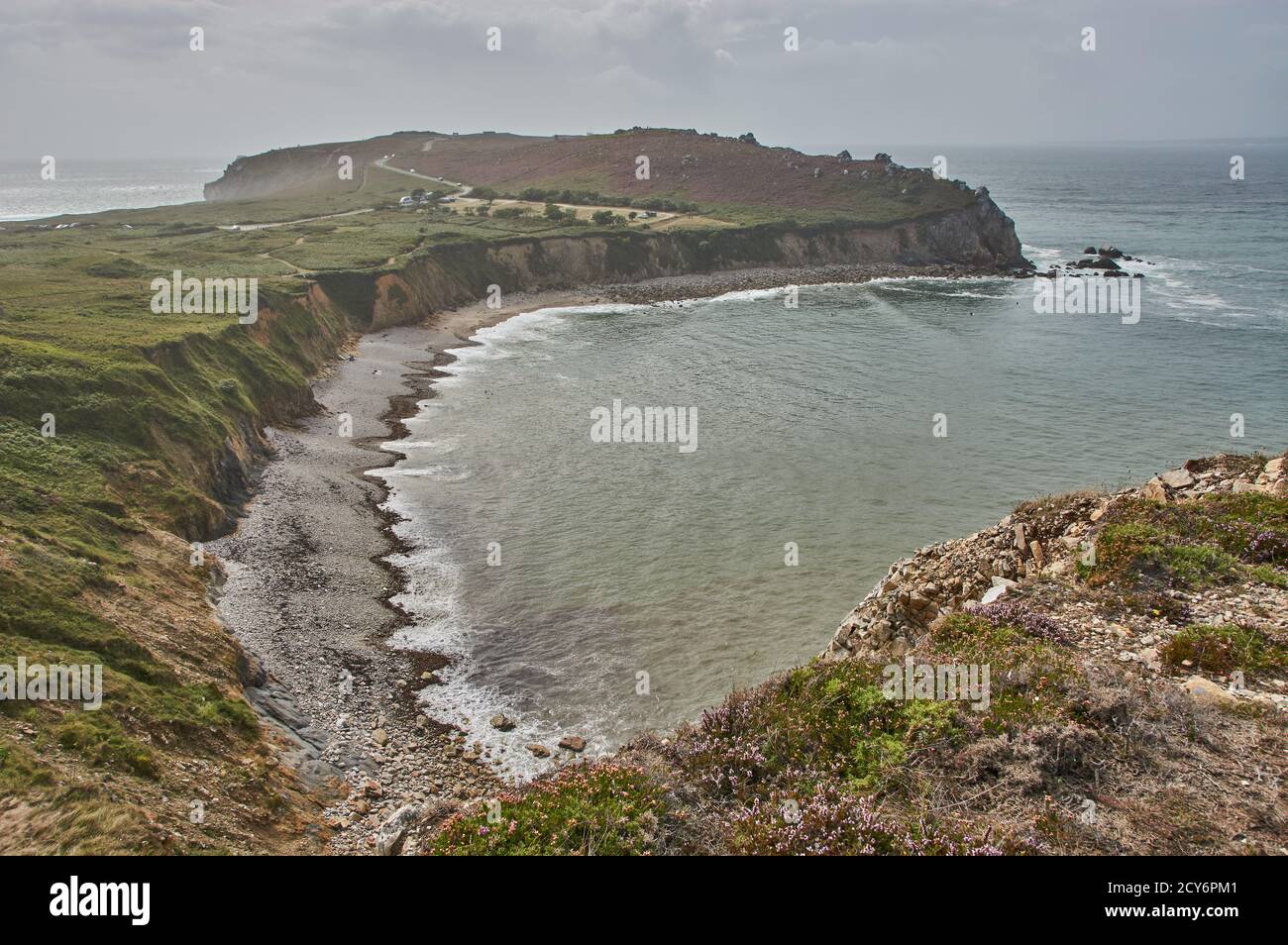 Beautiful lonely bay in Finistère, France. Peninsula in Crozon ...