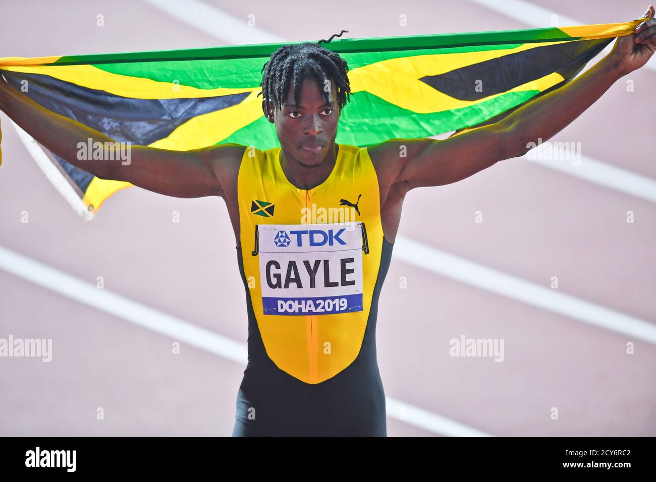 Tajay Gayle (Jamaica) wins the gold medal in the Long Jump Men final ...