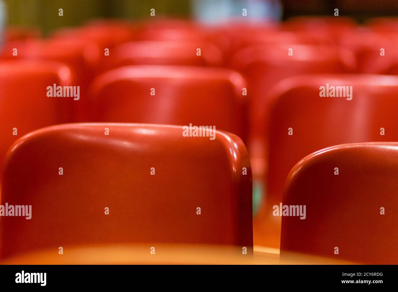 red seats in the conference room Stock Photo - Alamy