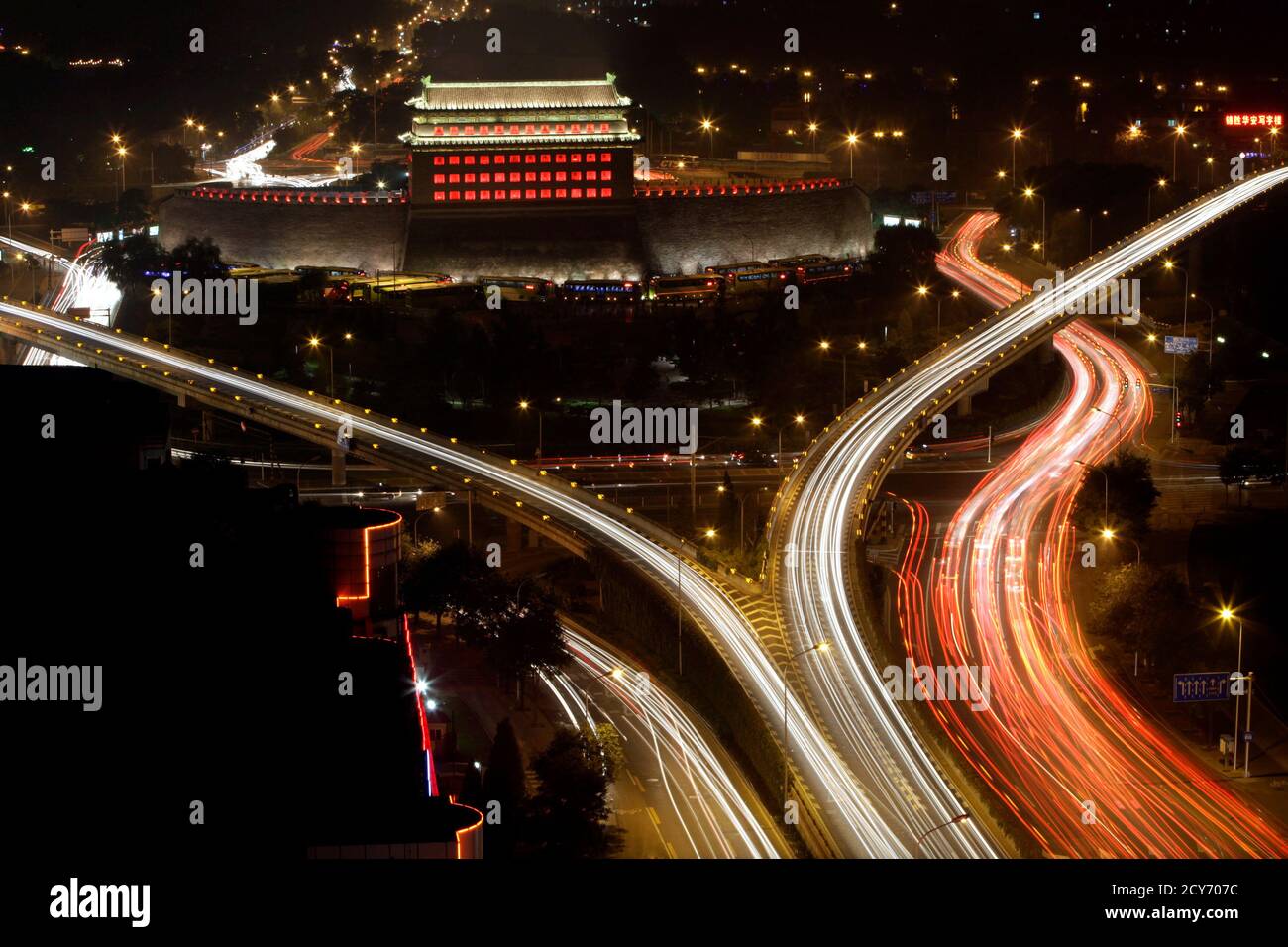 Asia china beijing lights highway hi-res stock photography and images ...