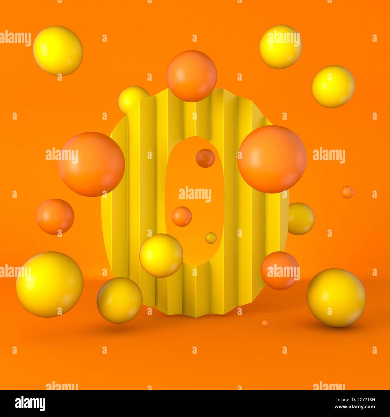 Warm minimal yellow sparkling font Number 0 ZERO 3D render illustration ...