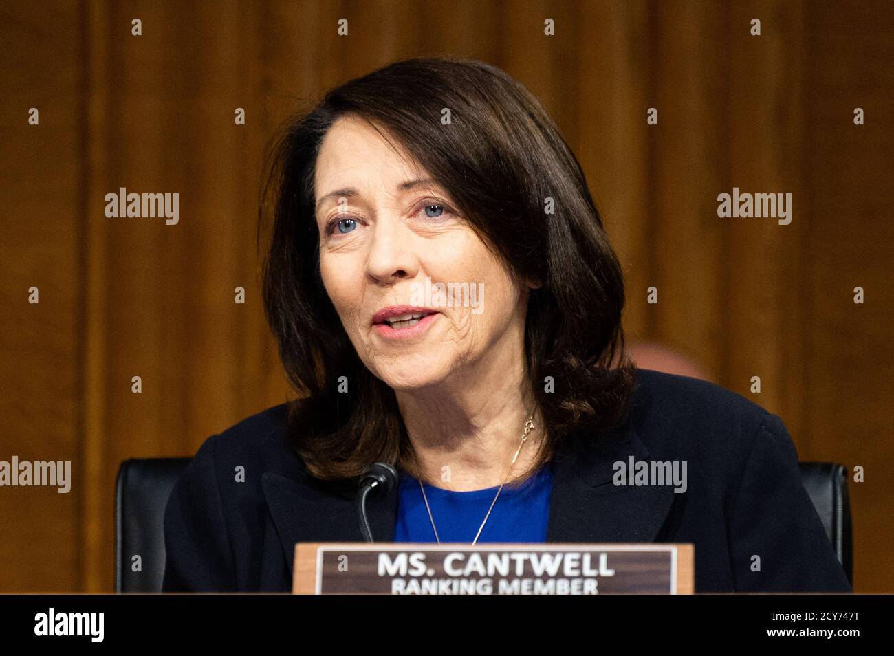 U.S. Senator Maria Cantwell (D-WA) speaks at a meeting of the Senate ...