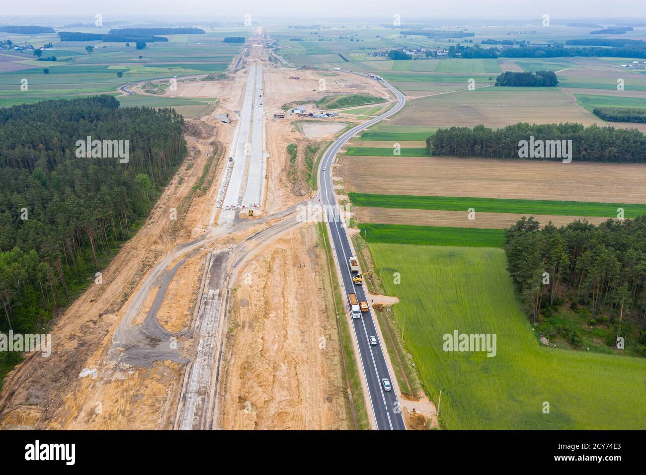 Road construction site aerial view hi-res stock photography and images ...