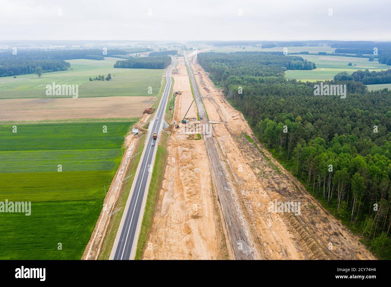 Road construction site aerial view hi-res stock photography and images ...