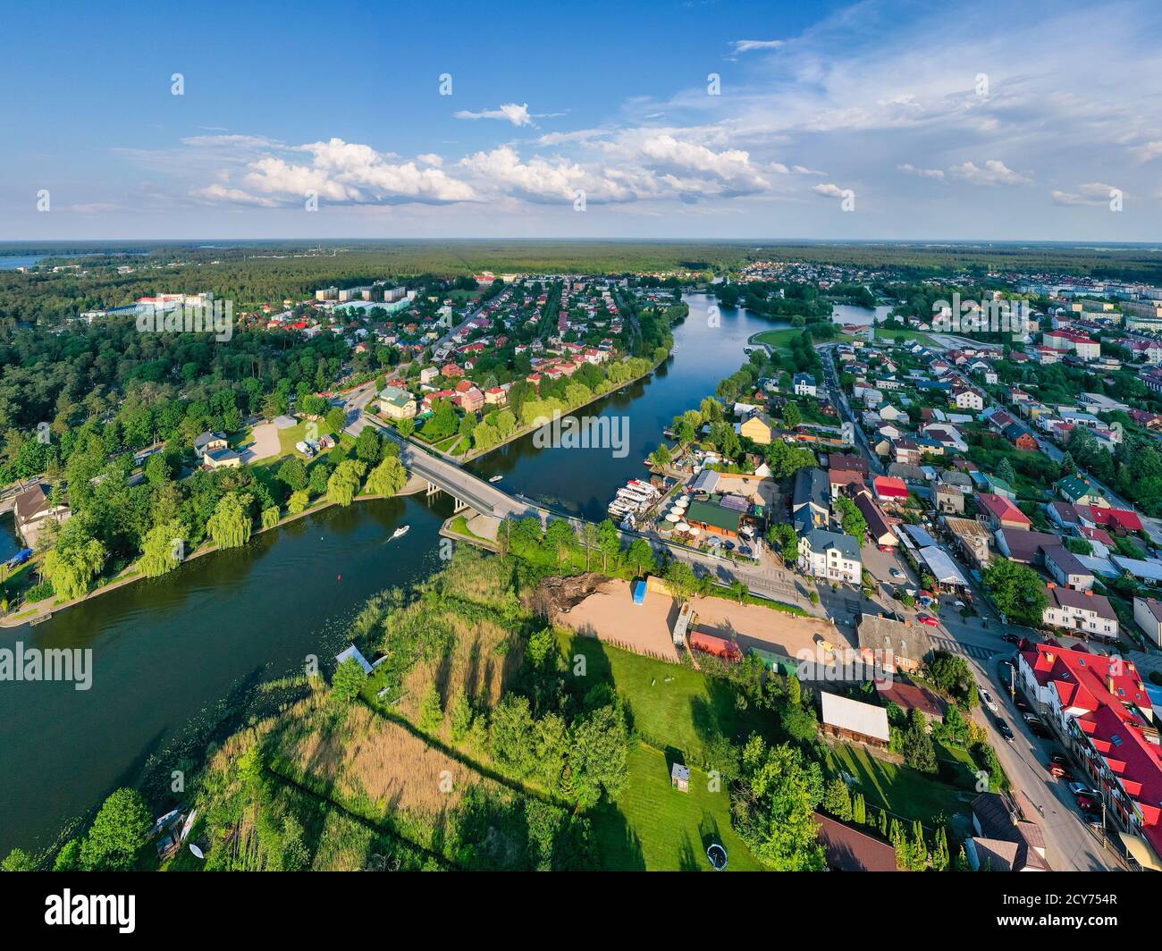 Aerial view of Augustow city and Netta river Stock Photo - Alamy