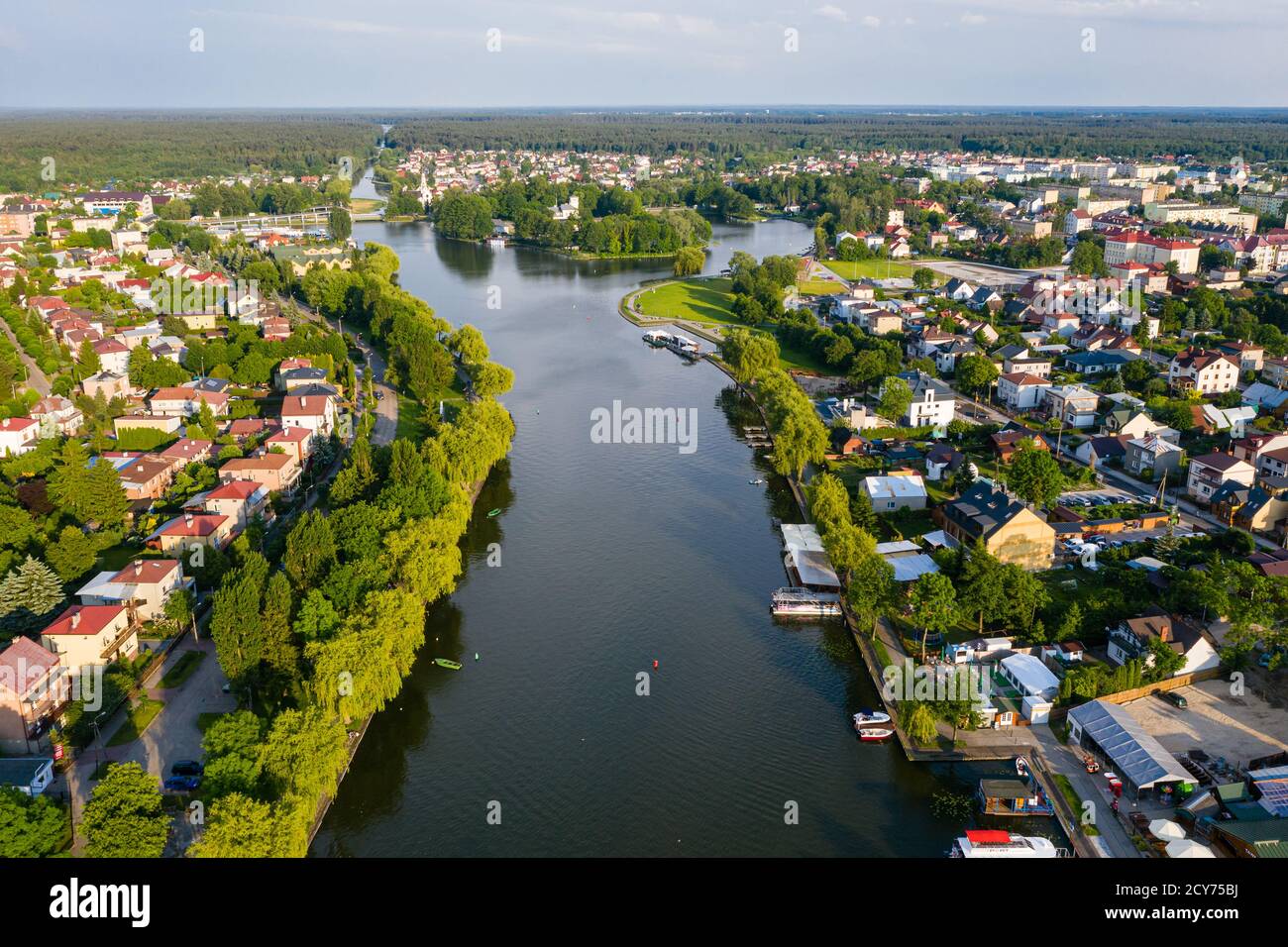 Aerial view of Augustow city and Netta river Stock Photo - Alamy