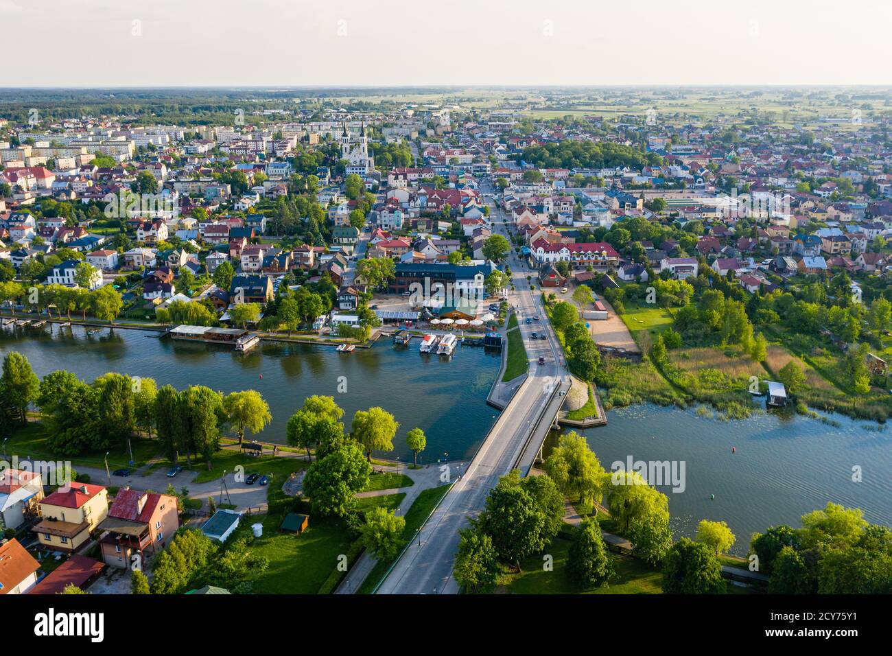 Aerial view of Augustow city and Netta river Stock Photo - Alamy