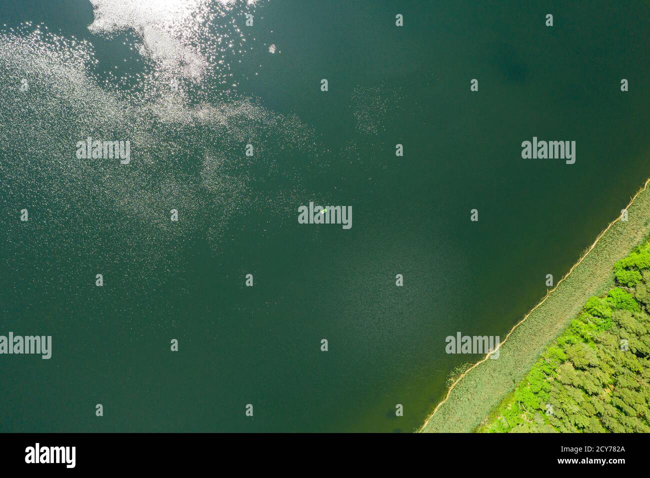 Aerial view of pedalo on the lake Stock Photo - Alamy