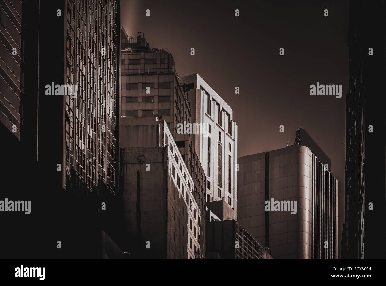 Modern Hong Kong Architecture, image Black and gold style Stock Photo - Alamy