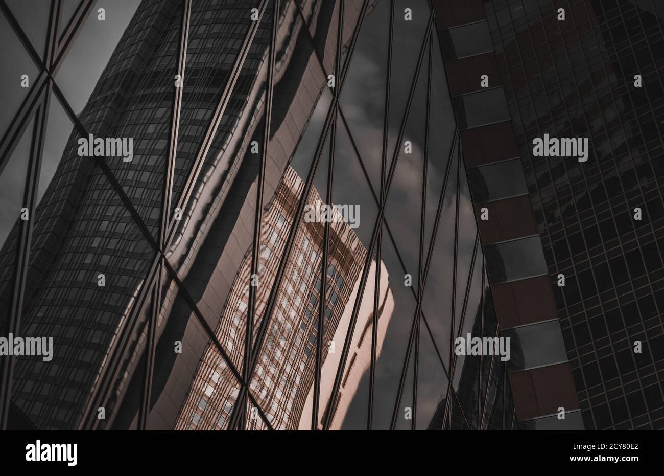 Modern Hong Kong Architecture, image Black and gold style Stock Photo - Alamy