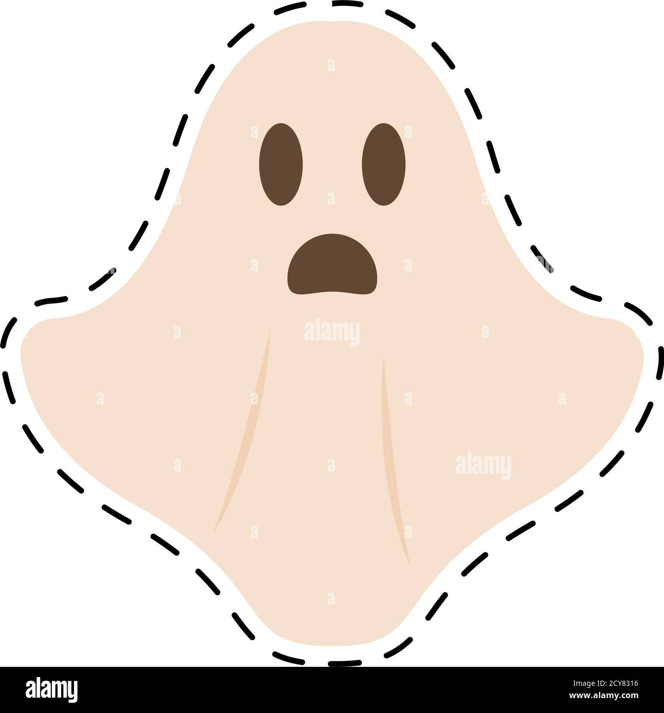 Isolated ghost halloween october scary icon sticker- Vector Stock ...