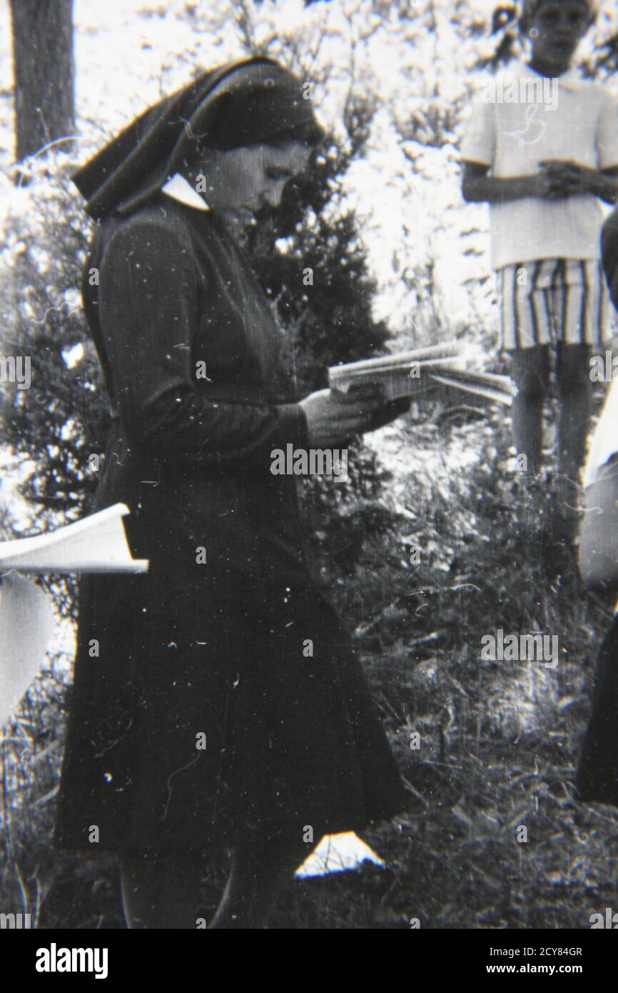 Fine 1970s vintage black and white photography of a Roman Catholic nun ...