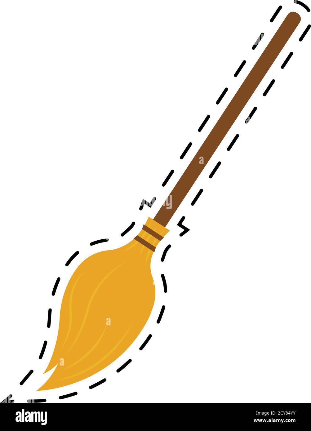 Isolated broom halloween october scary icon sticker- Vector Stock ...