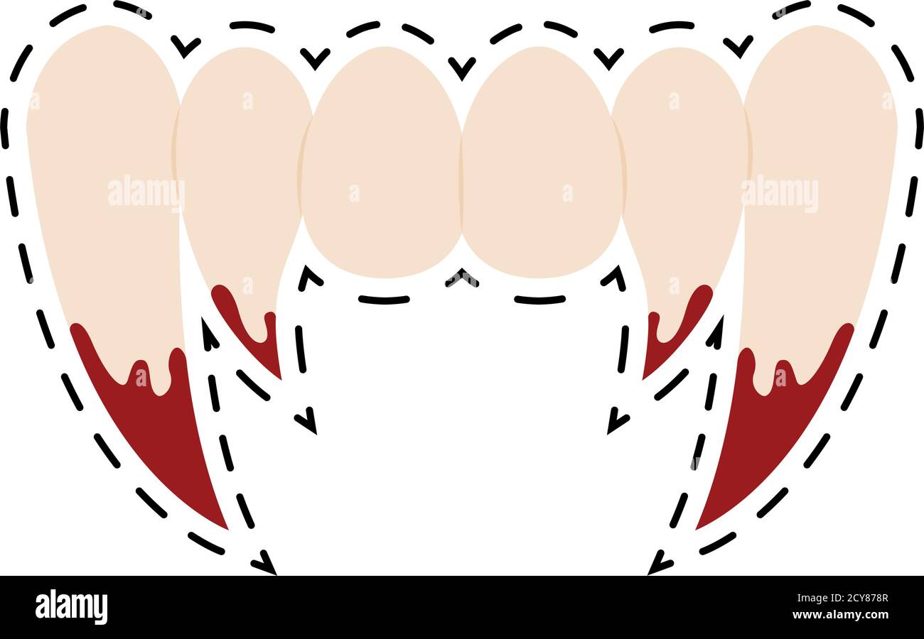 Isolated teeth halloween october scary icon sticker- Vector Stock ...