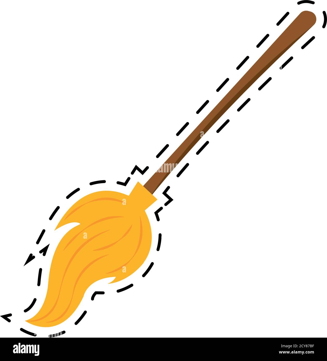 Isolated broom halloween october scary icon sticker- Vector Stock ...