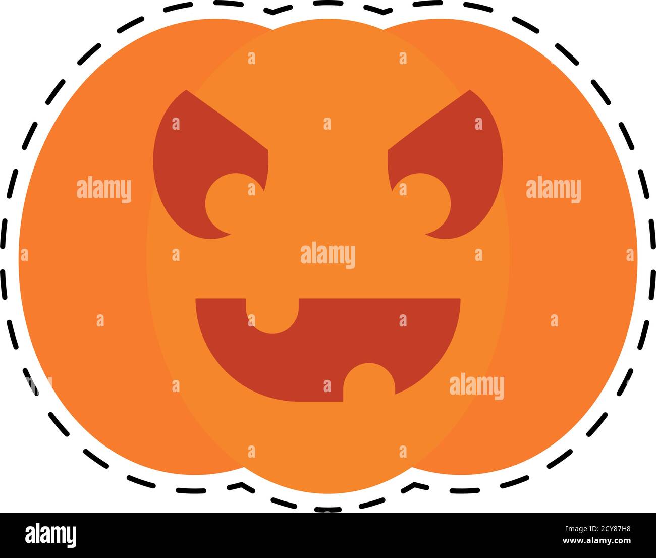 Isolated pumpkin halloween october scary icon sticker- Vector Stock ...