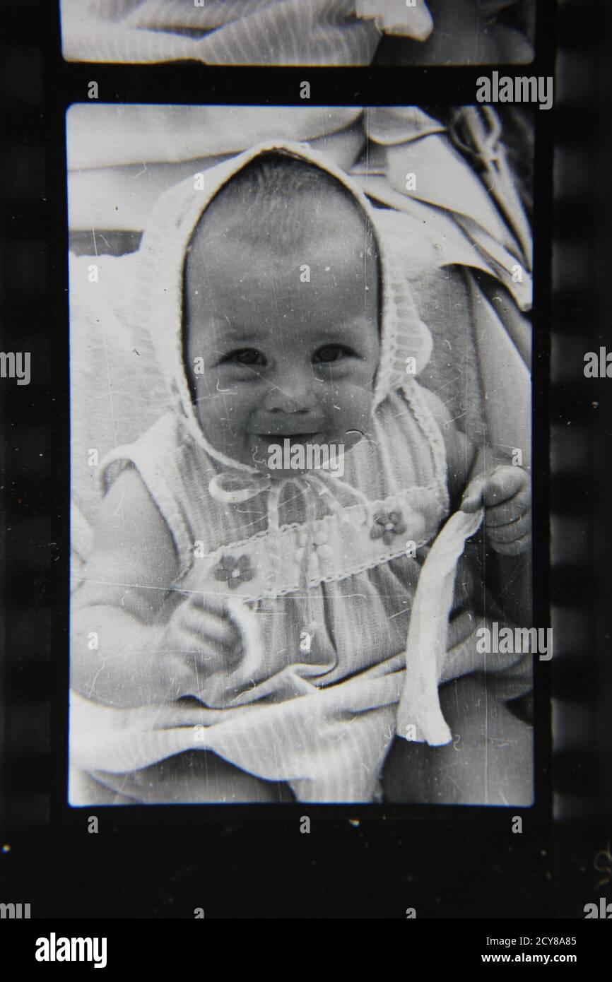 Fine 1970s vintage black and white photography of a super cute baby ...