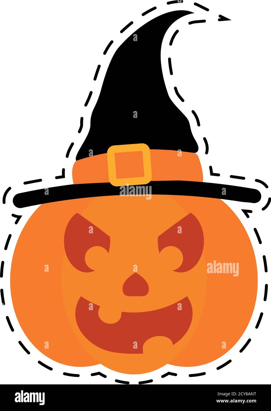 Isolated pumpkin halloween october scary icon sticker- Vector Stock ...