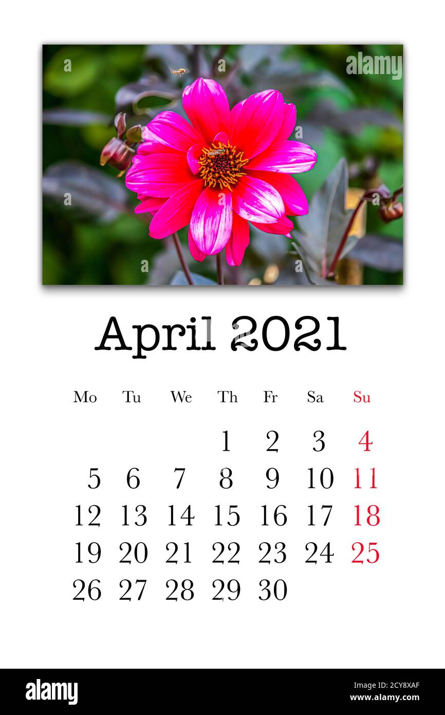 2021 april calendar abstract hi-res stock photography and images - Alamy