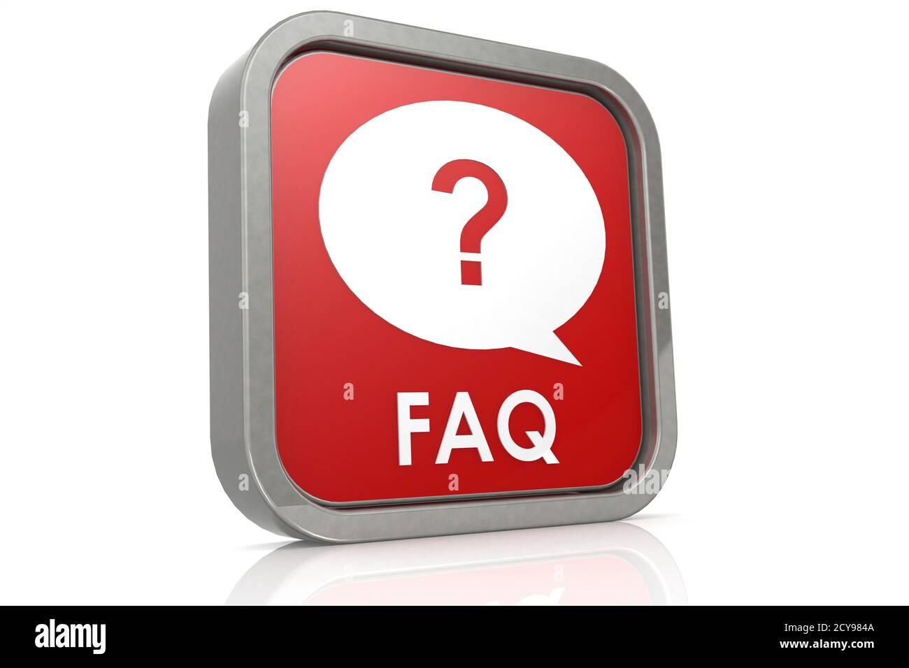 FAQ button isolated on white background, 3D rendering Stock Photo - Alamy