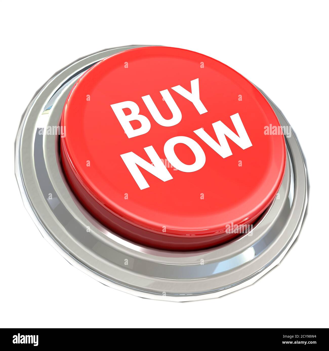 Red buy now button with metal ring, 3D rendering Stock Photo - Alamy