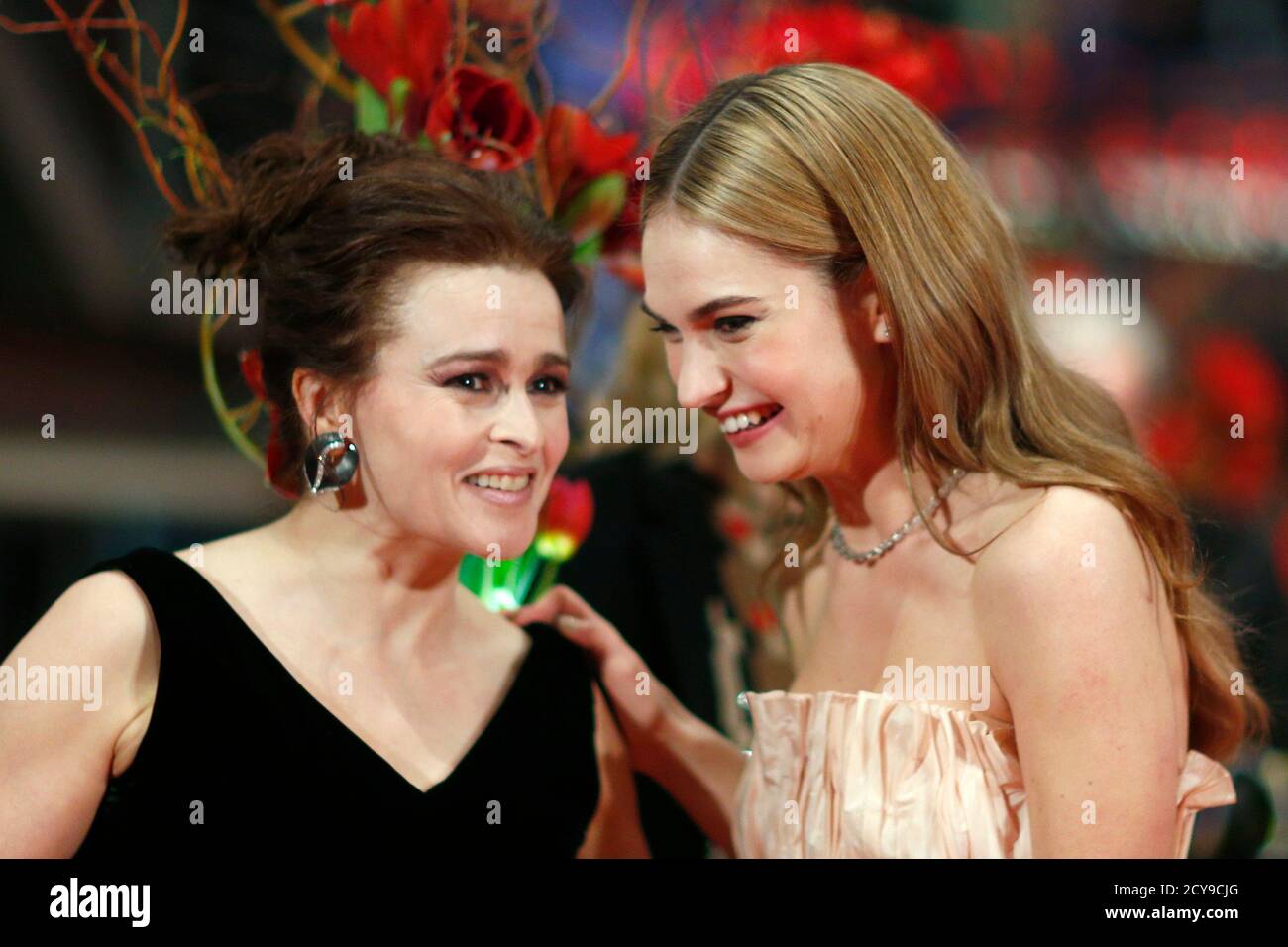 Lily james and helena bonham carter hi-res stock photography and images ...