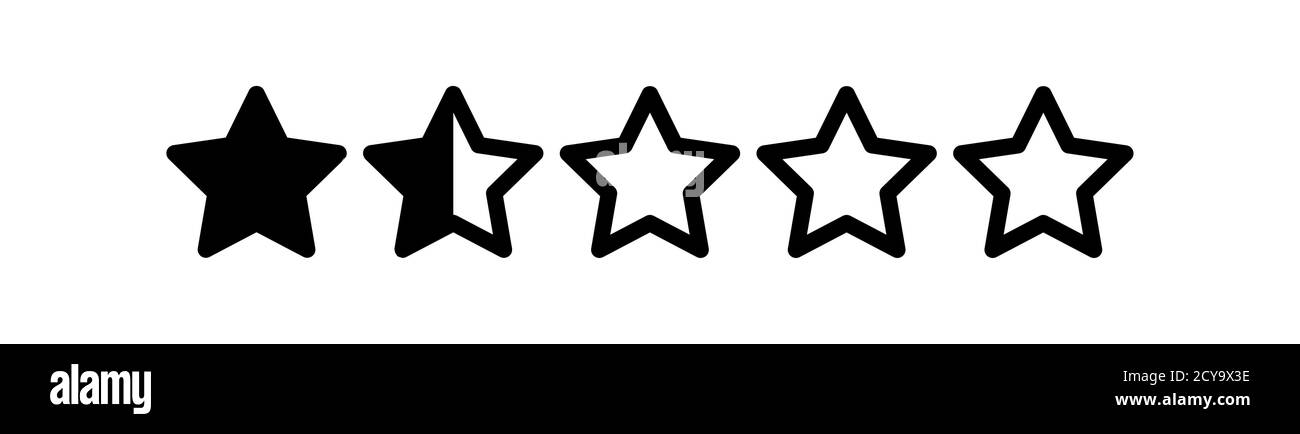 One And A Half Stars Rating Vector graphic illustration for any ...