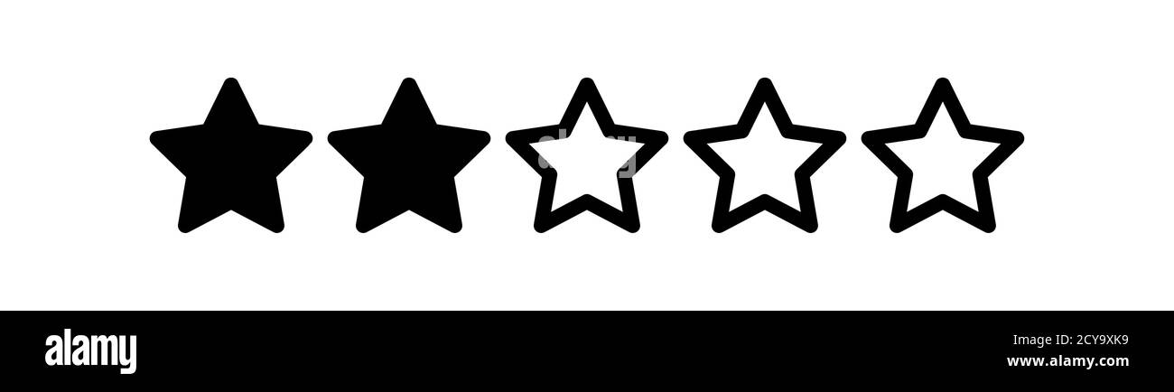 Two Stars Rating Vector graphic illustration for any purposes Stock ...