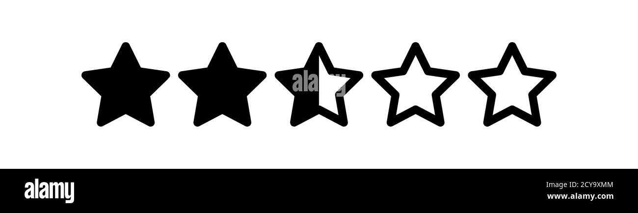 Two and a half Stars Rating Vector graphic illustration for any ...
