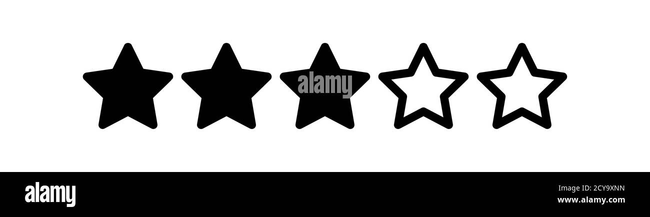 Three Stars Rating Vector graphic illustration for any purposes Stock ...