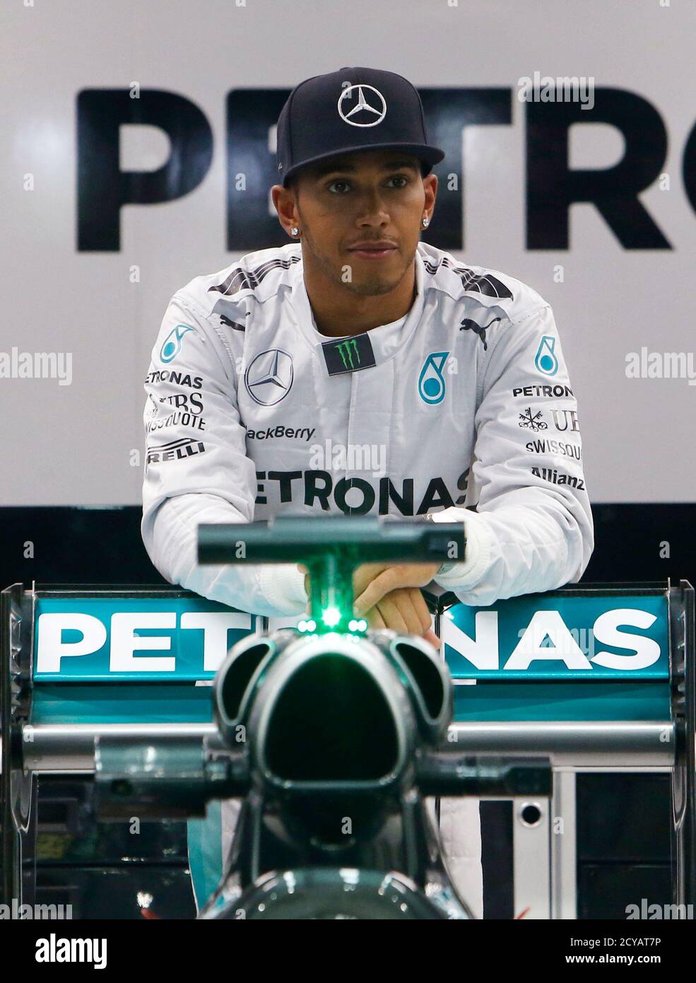 Mercedes driver lewis hamilton poses hi-res stock photography and ...