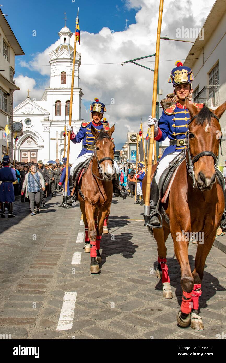 Cuenca, Ecuador Dec 24, 2017 - Military honor guard in historic ...