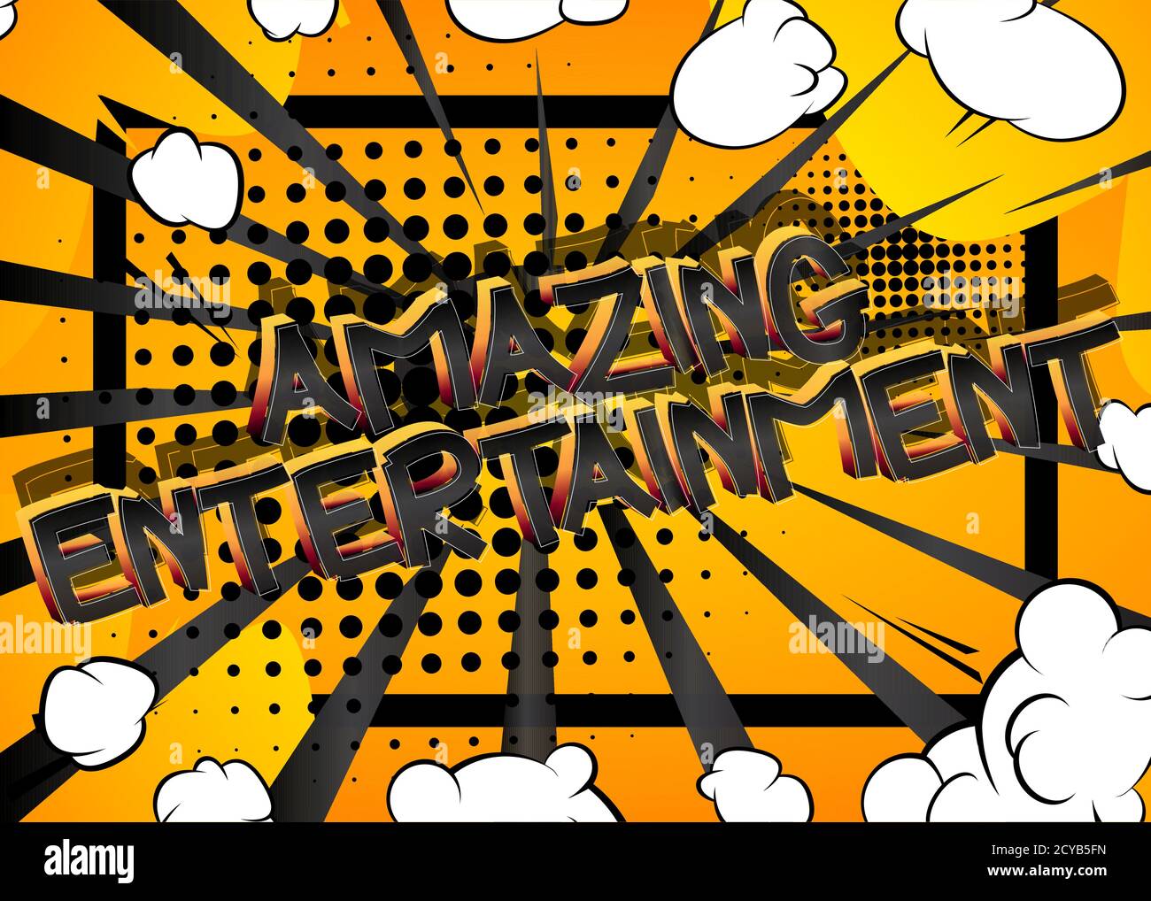 Amazing Entertainment Comic book style cartoon words on abstract comics ...