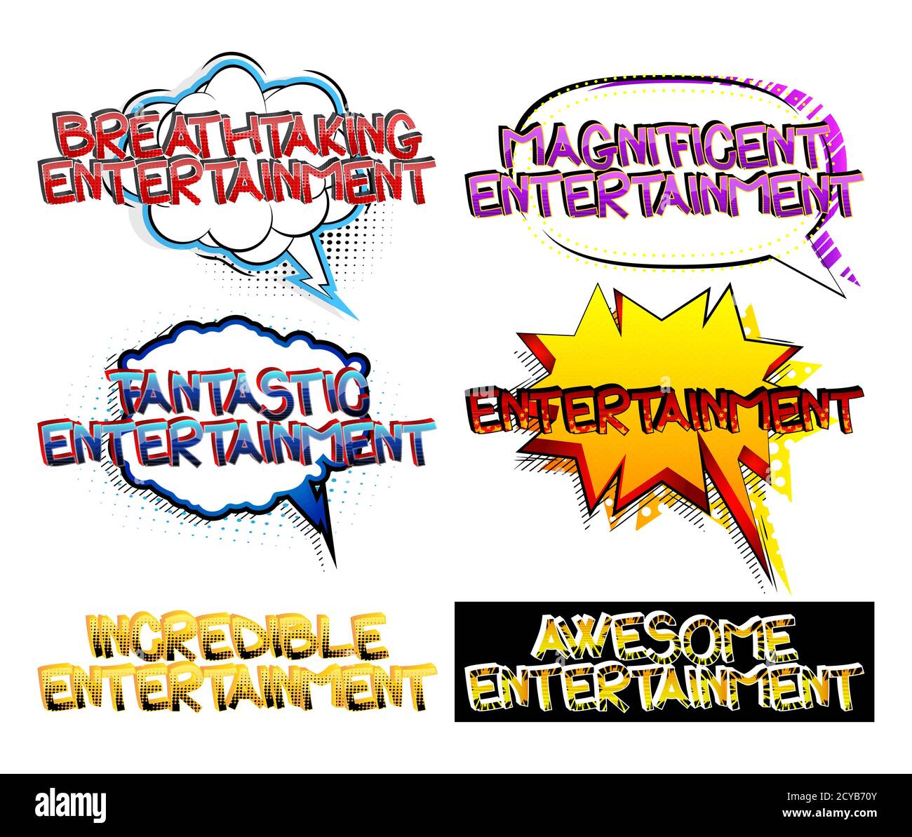 Entertainment Comic book style cartoon words on abstract comics ...