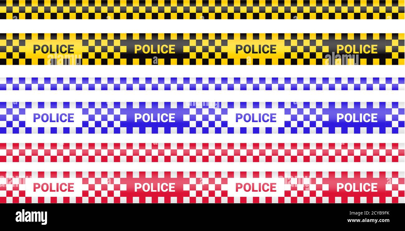 Police tape, crime danger line. Caution police lines isolated. Warning ...