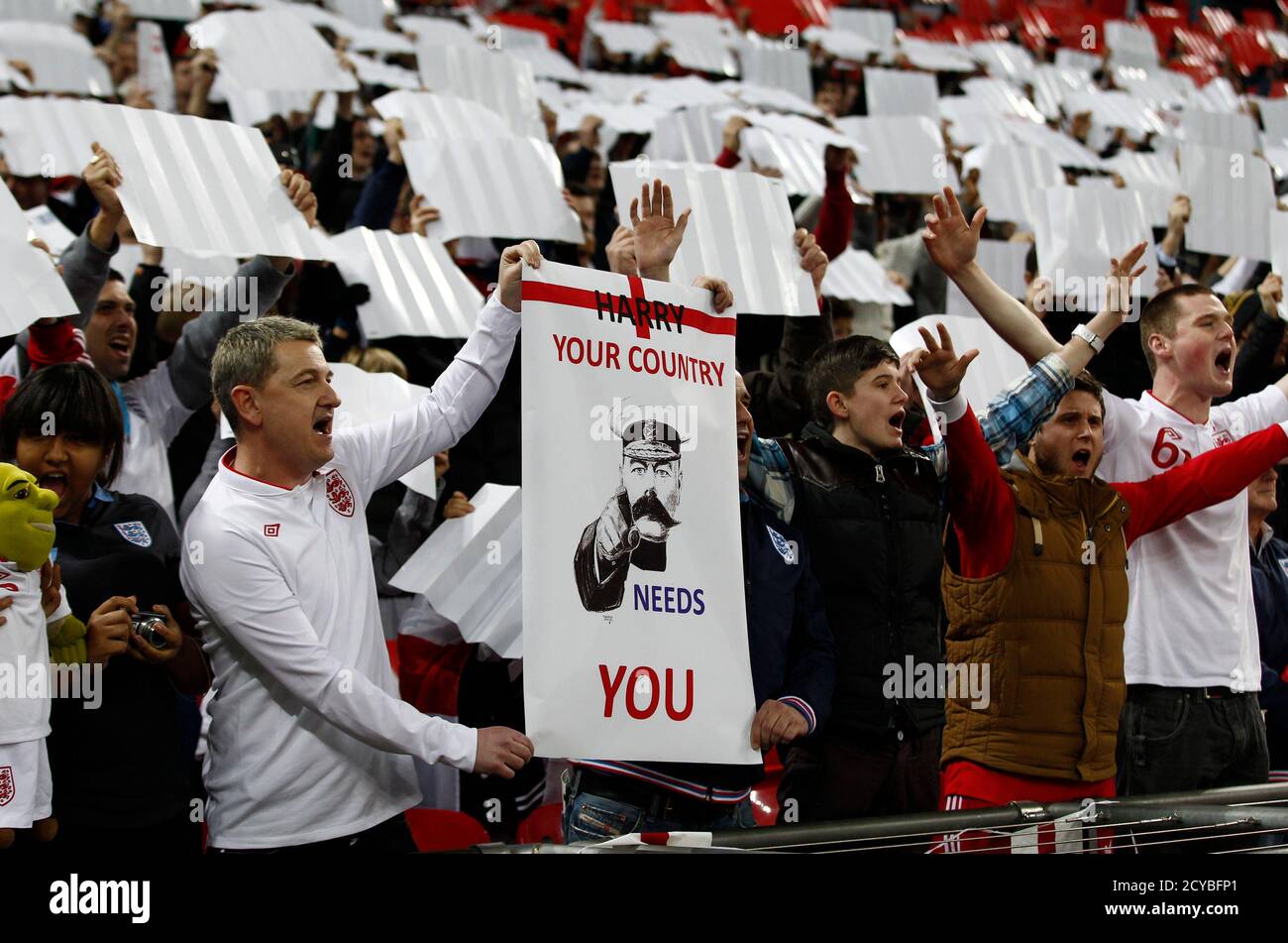 England fans during the international friendly at wembley stadium hi ...