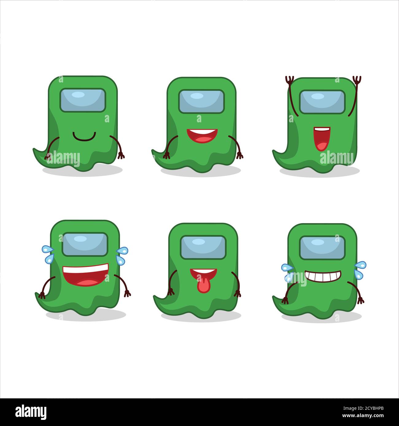 Cartoon character of ghost among us green with smile expression Stock ...