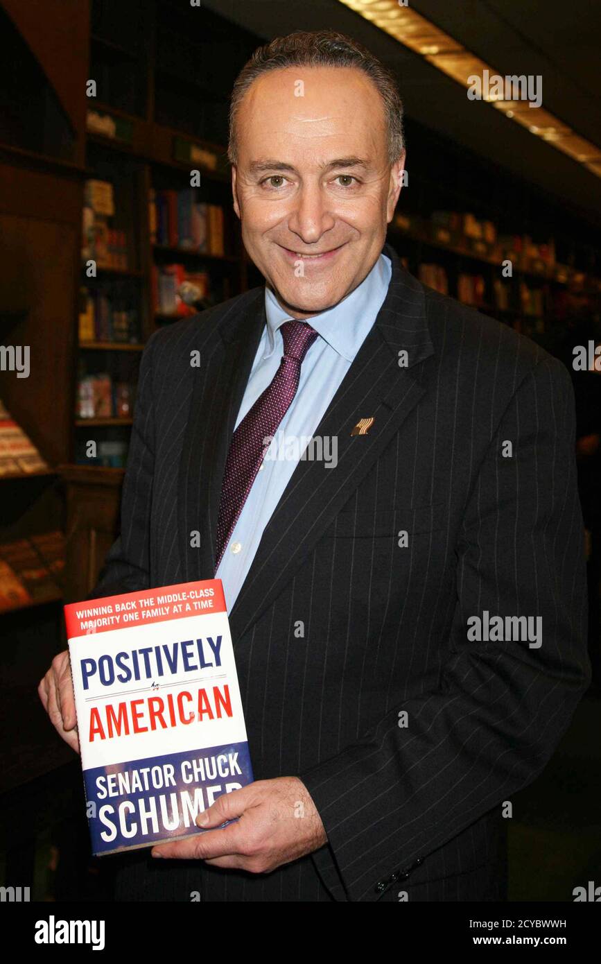 Senator Charles Schumer talking about his book "Positively American" at ...