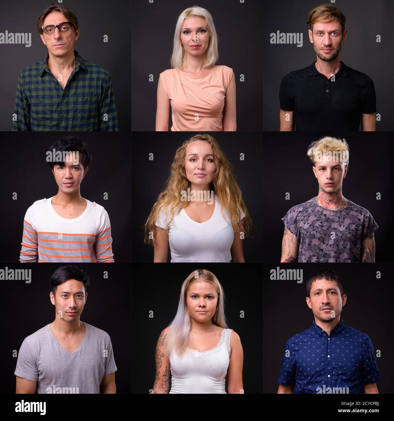 Collage of multi ethnic and mixed age people Stock Photo - Alamy