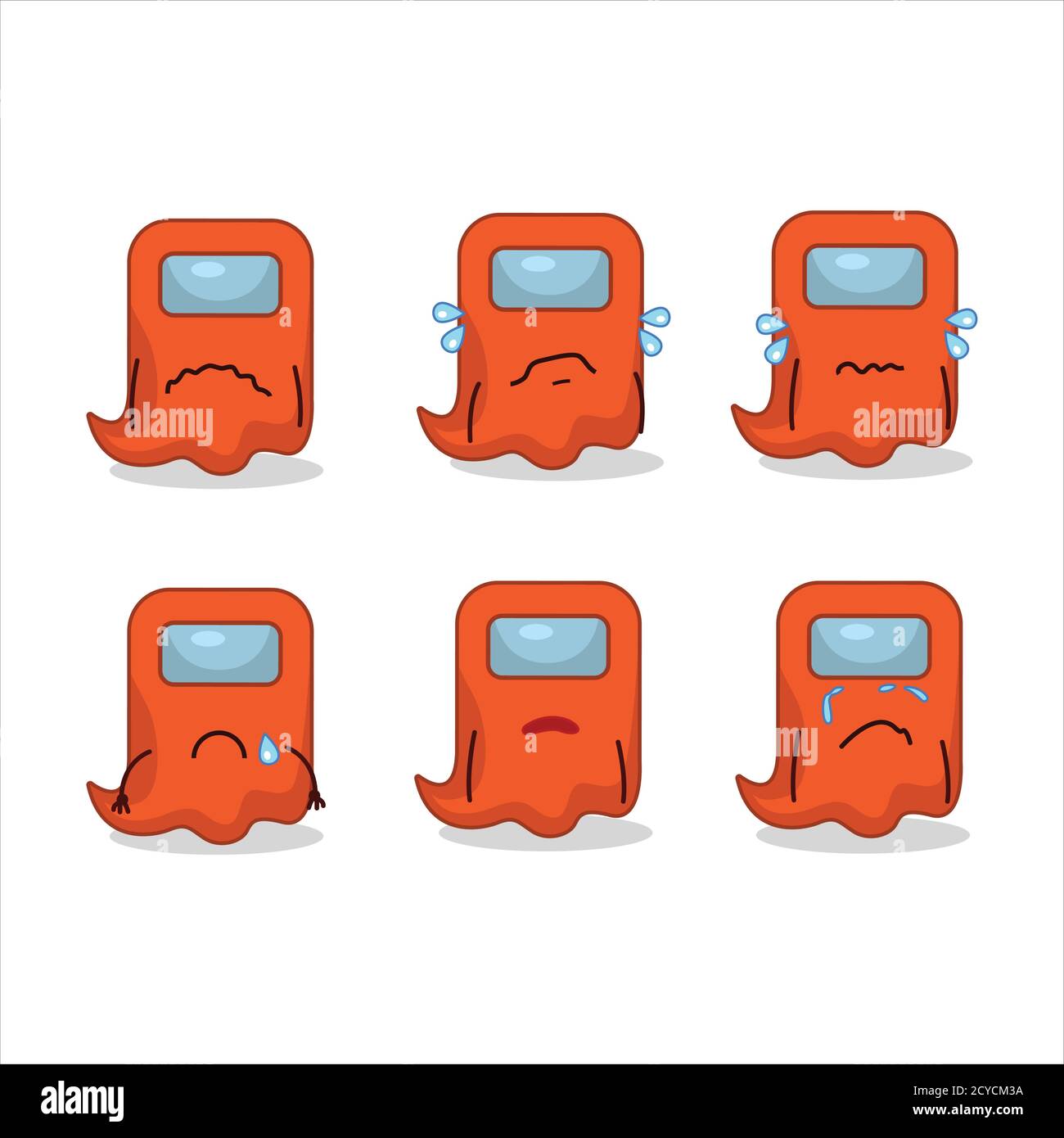 Ghost among us orange cartoon character with sad expression Stock ...