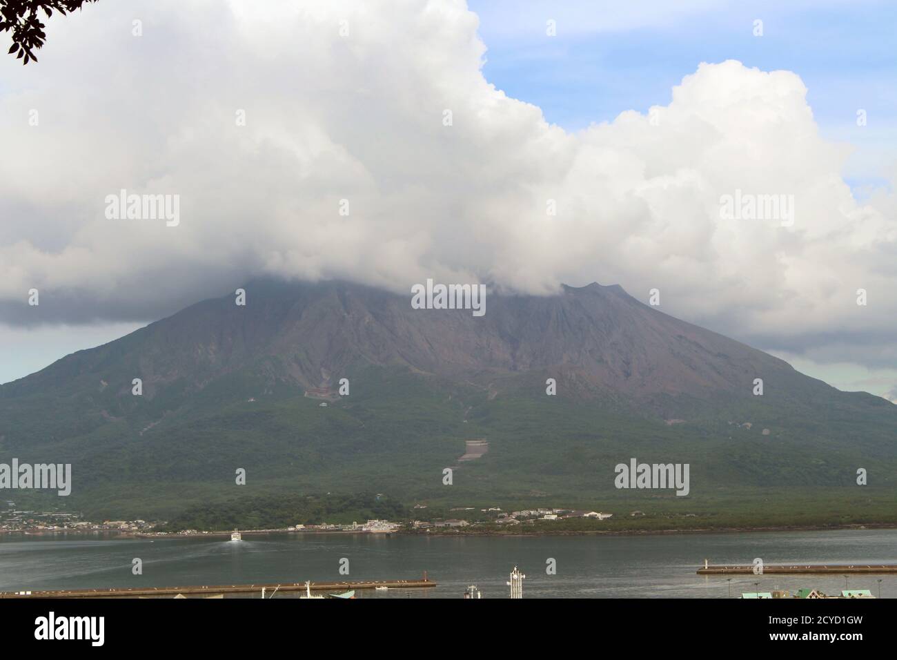 Mount Sakurajima of Kagoshima, view from Shiroyama Observatory in ...